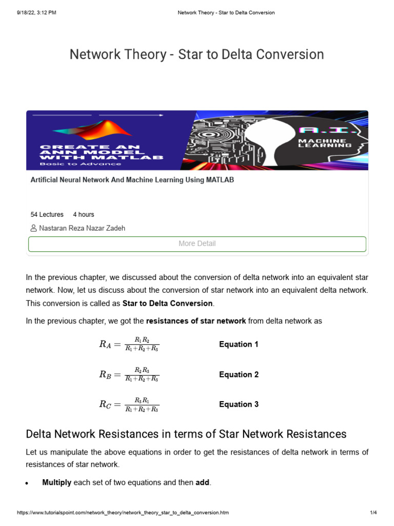 2-Star To Delta Conversion | PDF | Mathematics | Applied Mathematics