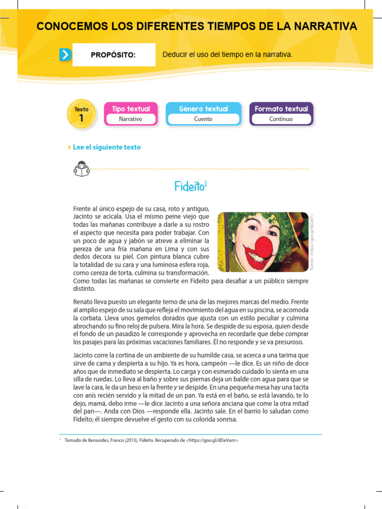 Análisis del cuento "Fideíto" y sus personajes | PDF