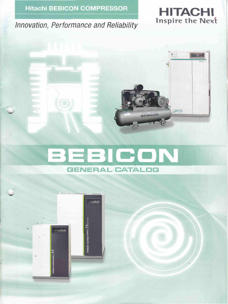 Hitachi BEBICON Oil-Free Compressors | PDF | Piston | Valve