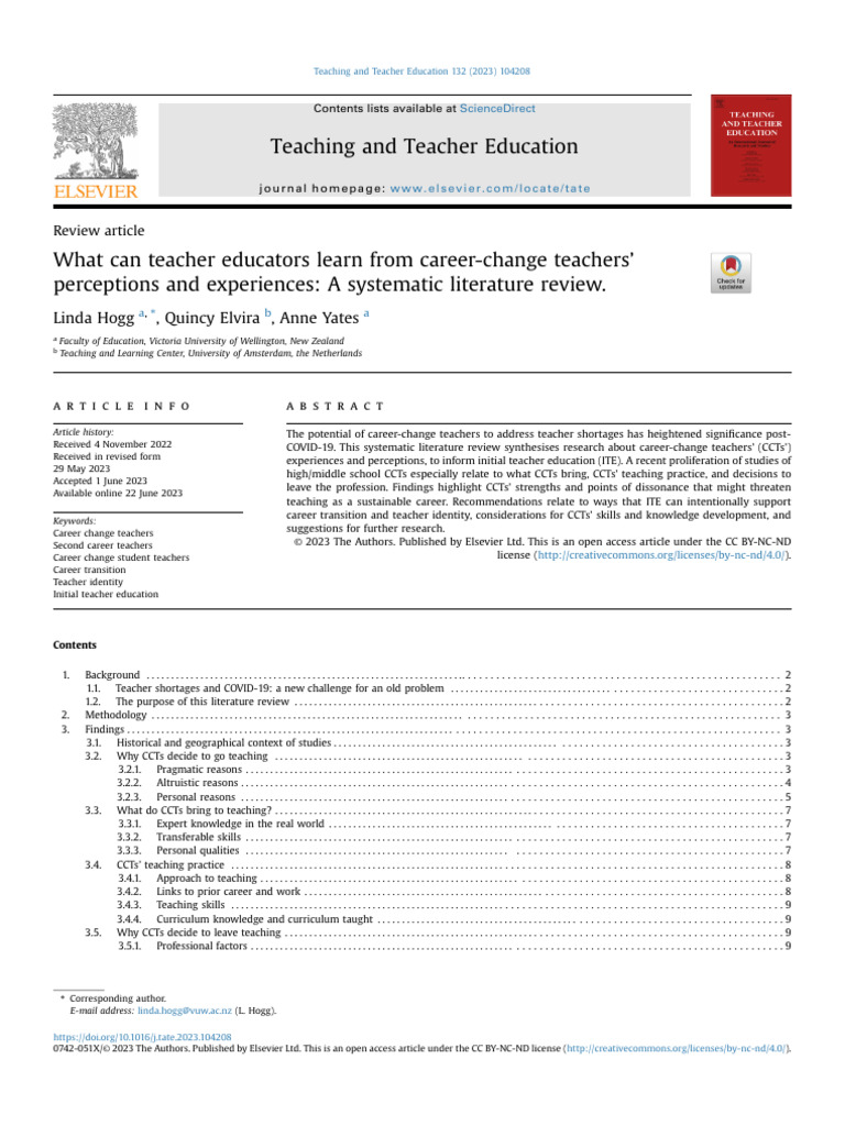 Insights on Career-Change Teachers | PDF | Teachers | Schools