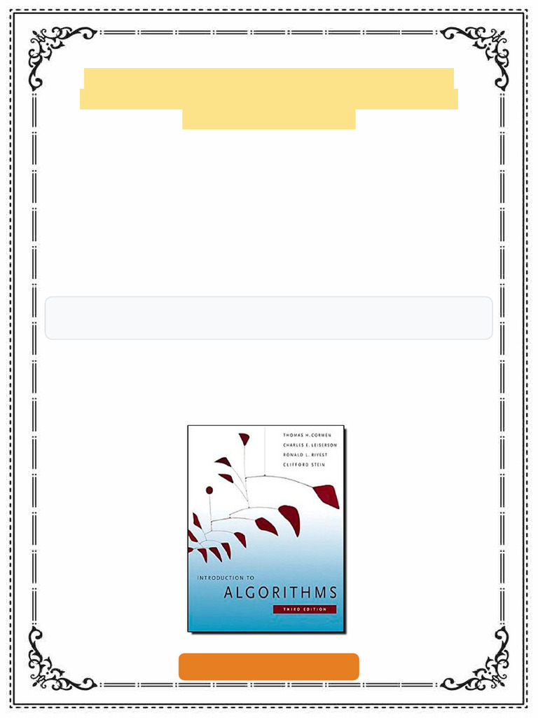 Introduction to Algorithms 3rd Edition Thomas H. Cormen ebook smart ...