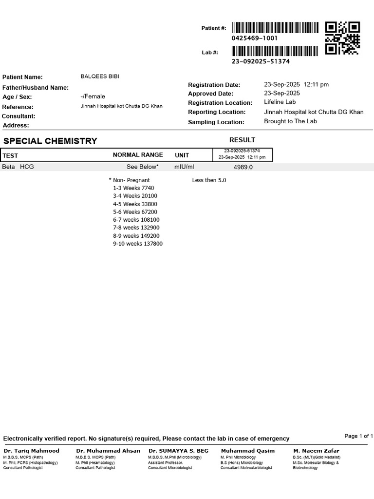 Beta HCG | PDF | Laboratory Techniques | Health Sciences