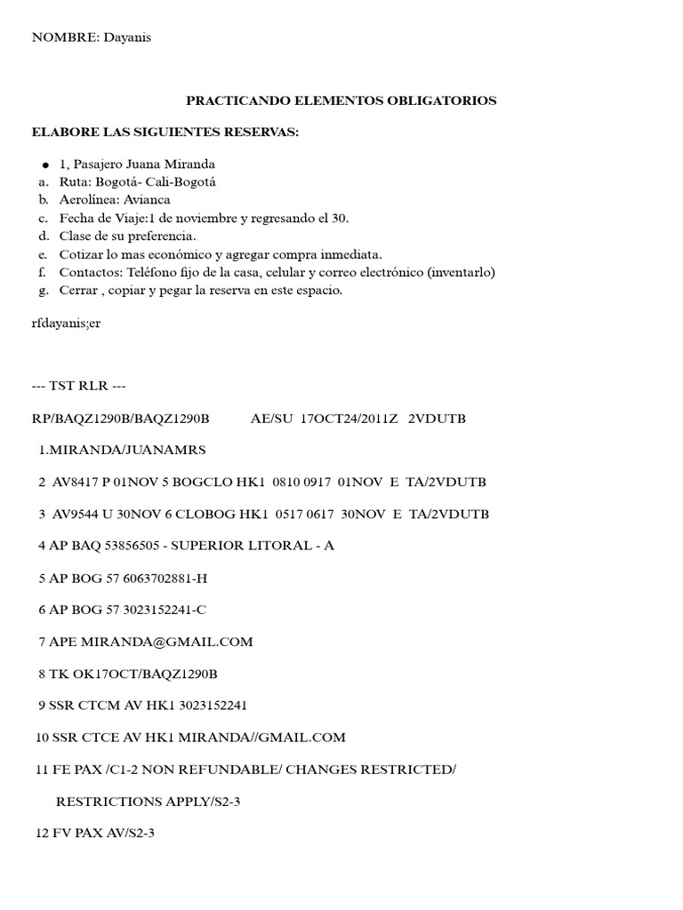 Taller Amadeus Elementos Obligatorios Foid Docs Agt Varios.docx ...