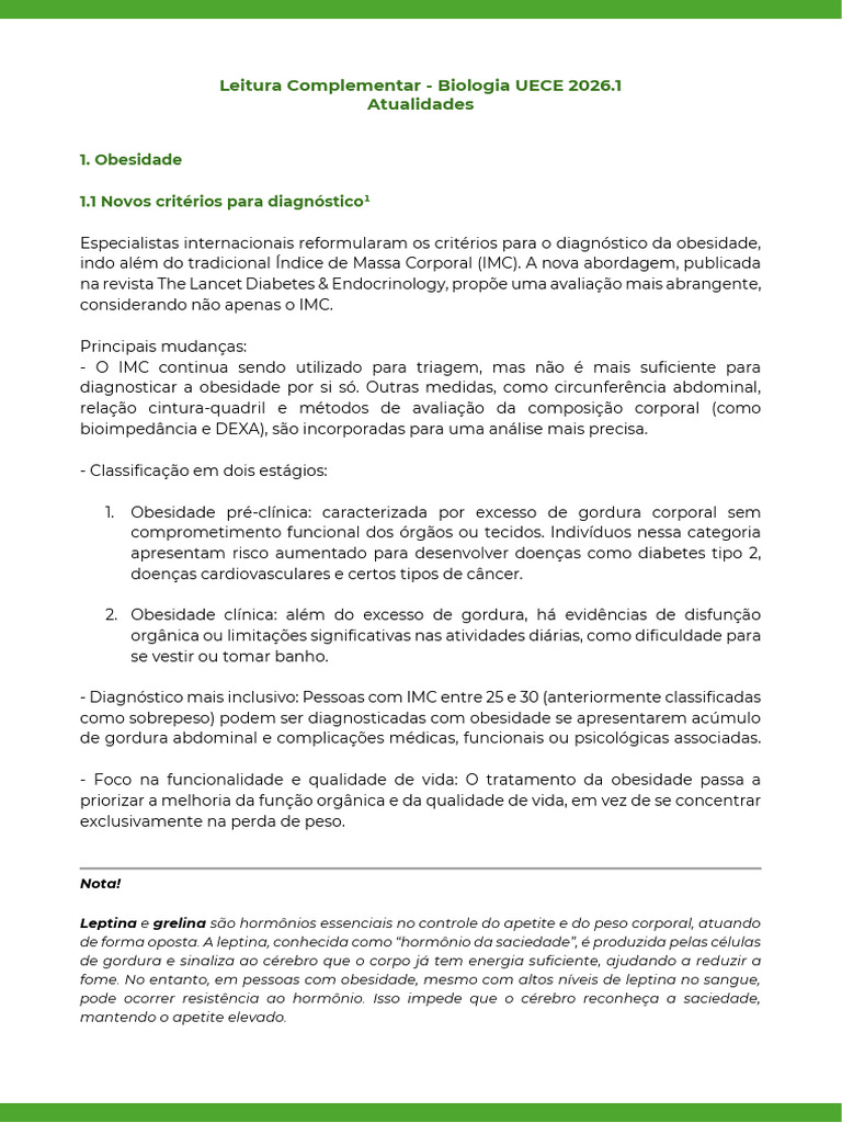 Leitura Complementar - Biologia - UECE | PDF | Reação em cadeia da ...