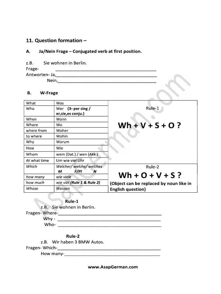 A1. WH Questions | PDF