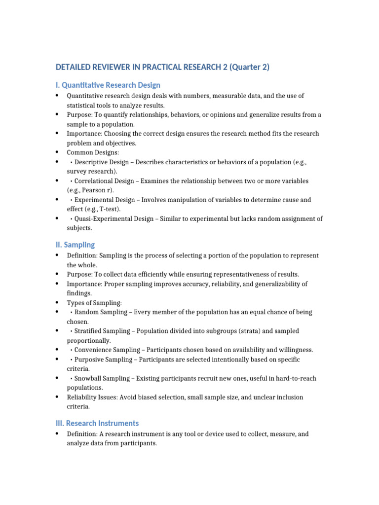 Quantitative Research Design Overview | PDF | Sampling (Statistics ...