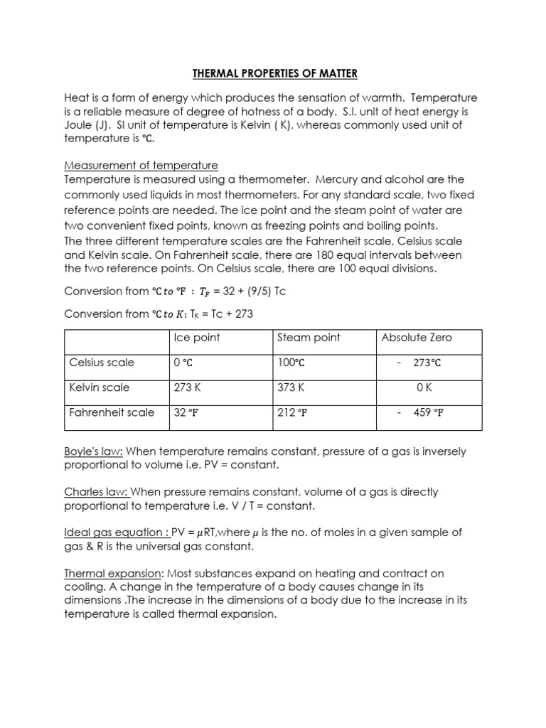 Chapter 10 Thermal Properties of Matter | PDF | Thermal Expansion | Heat