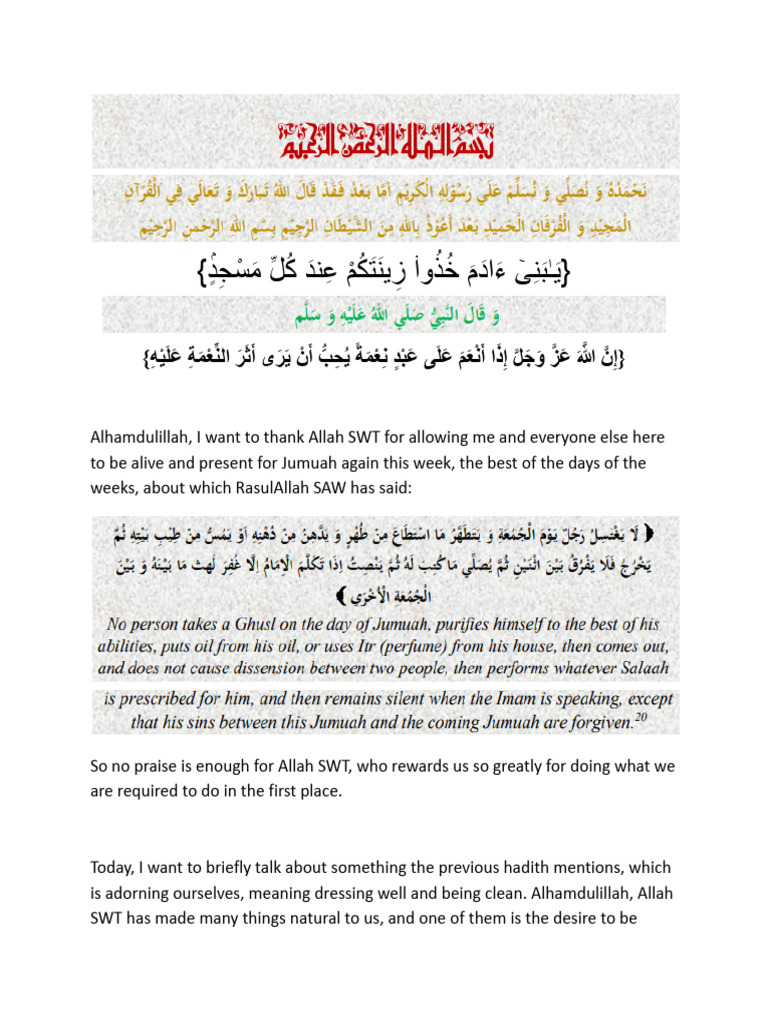 Importance of Cleanliness in Islam | PDF | God In Islam | Abrahamic ...