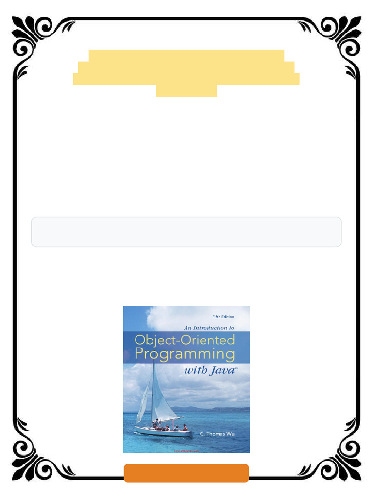 An Introduction to Object Oriented Programming With Java 5th Edition by Thomas Wu 0073523305 ...