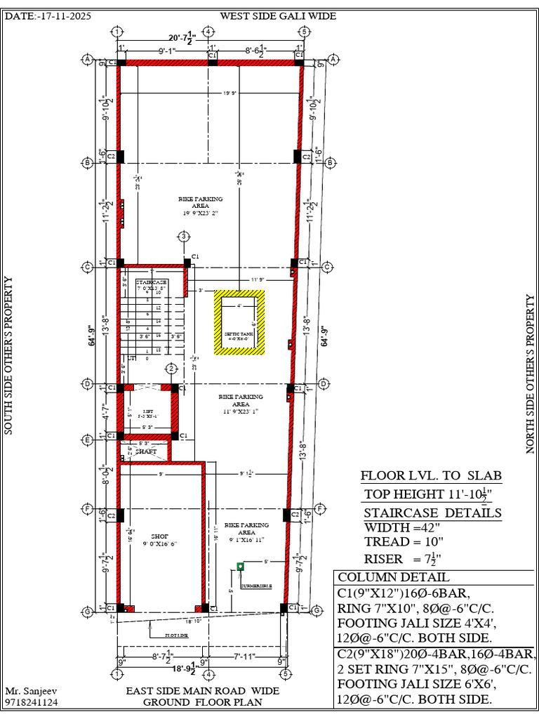 19x64 Sanjeev 9718241124 Final Drg Ground Floor | PDF | Stairs ...