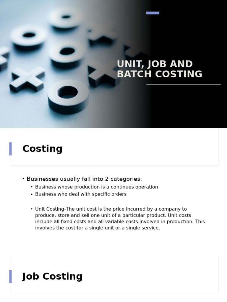 Unit, Job and Batch Costing | PDF