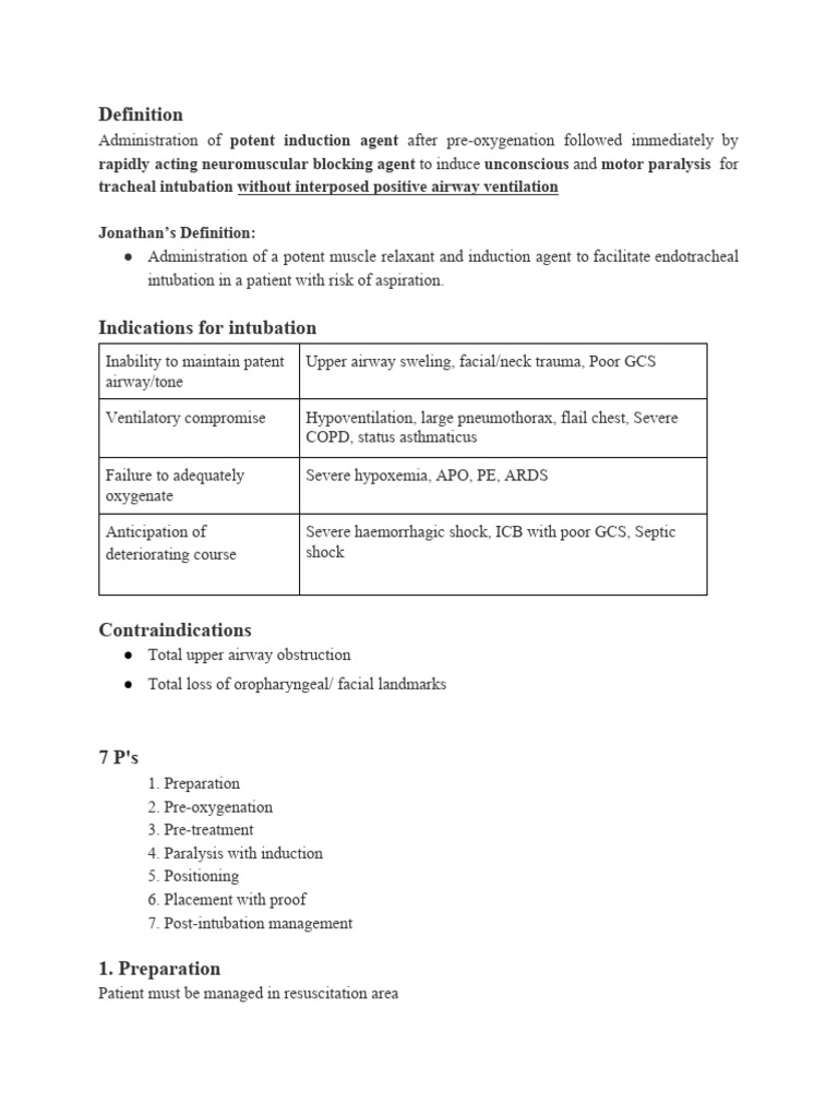 Rapid Sequence Intubation | PDF | Surgery | Respiration