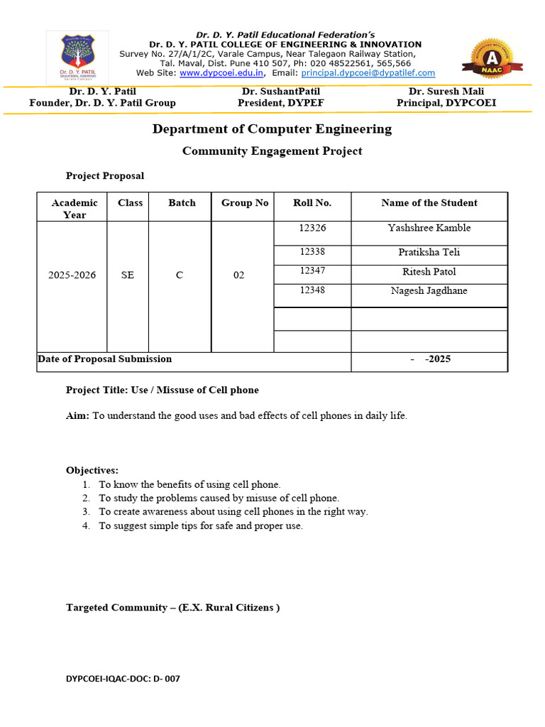 CEP Project Proposal | PDF | Computing