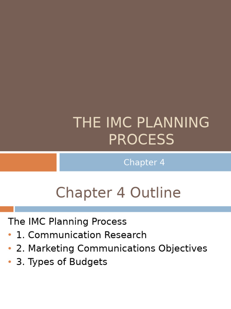 Chapter 4 - The IMC Planning Process 2025-1 | PDF | Market Segmentation | Marketing