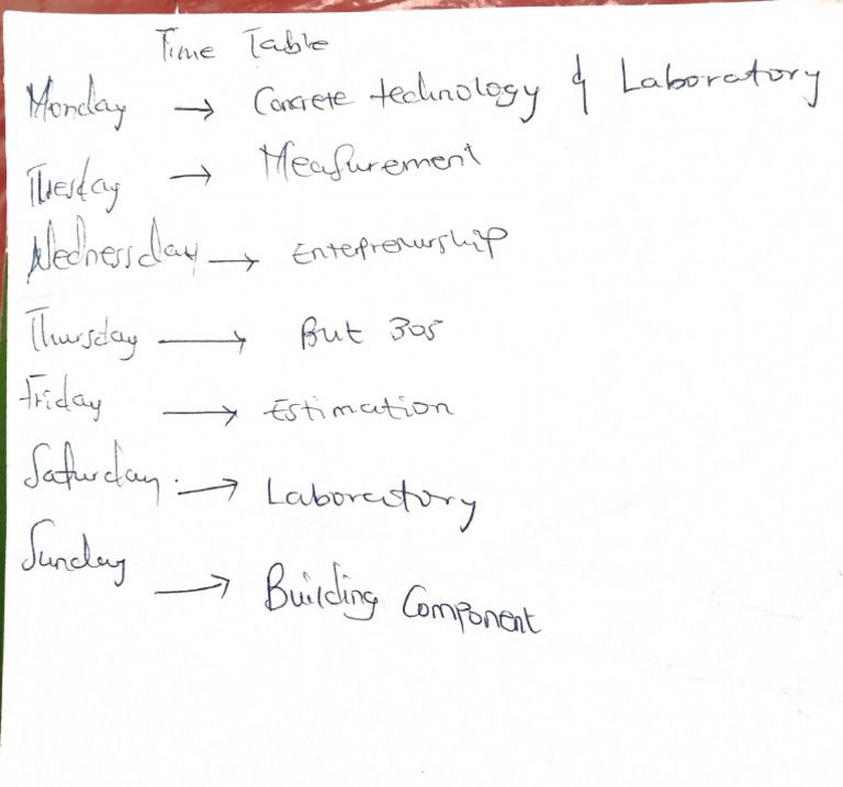 Personal Time Table | PDF