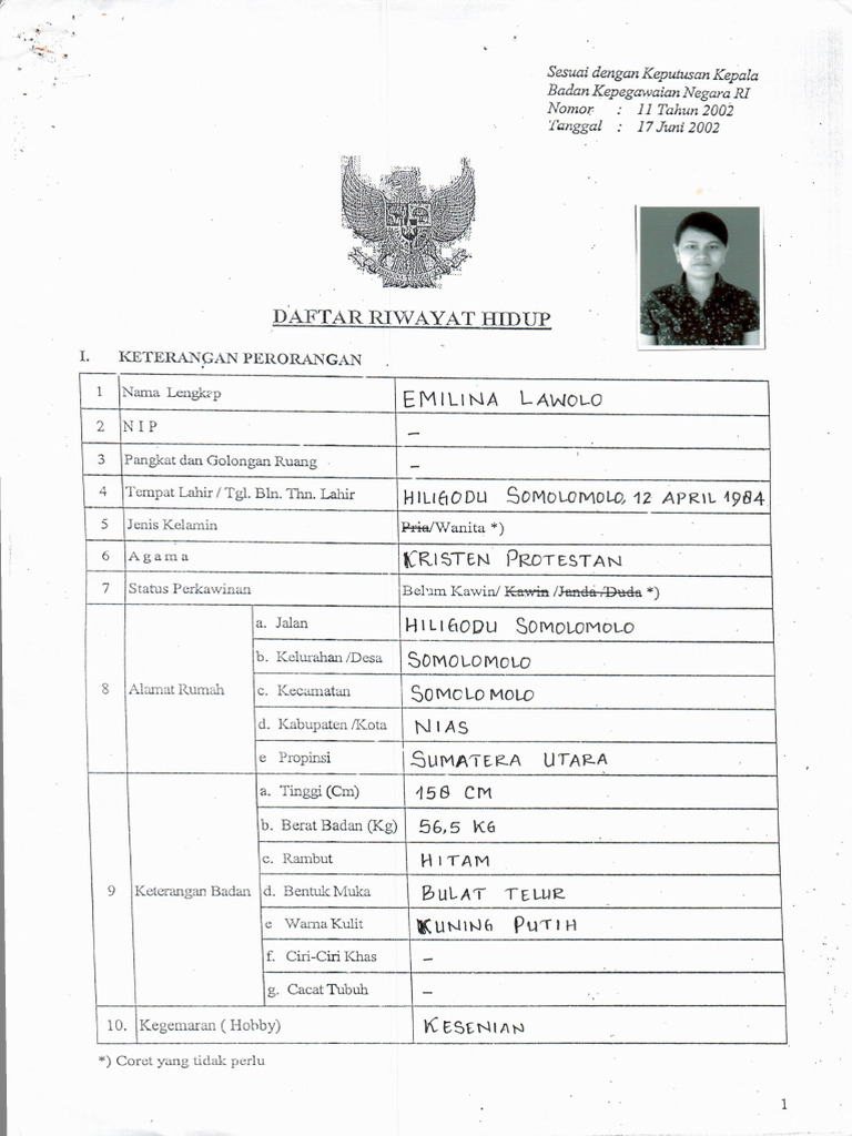 Contoh DRH | PDF