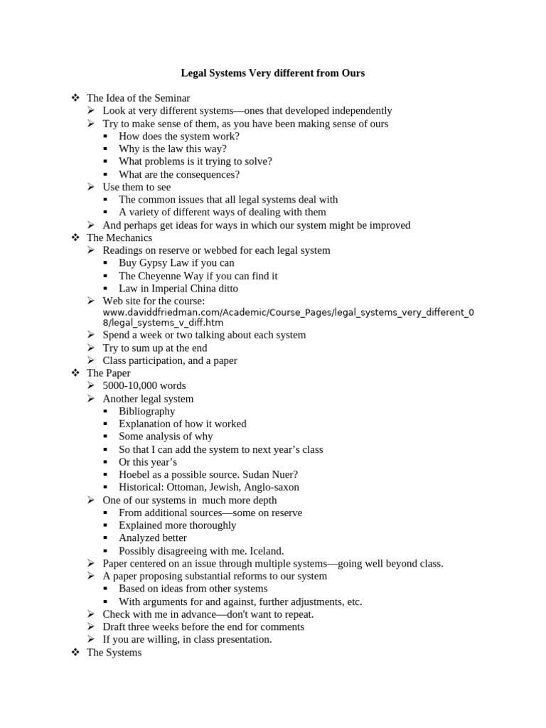 Legal Systems Notes 08 | PDF