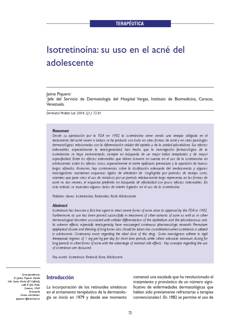 isotret. | Acné común | Especialidades Medicas