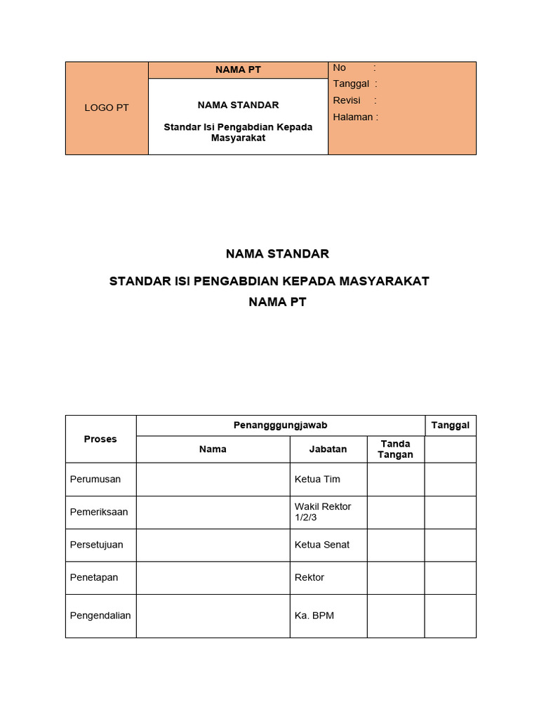 Standar Isi Pengabdian Masyarakat PT | PDF