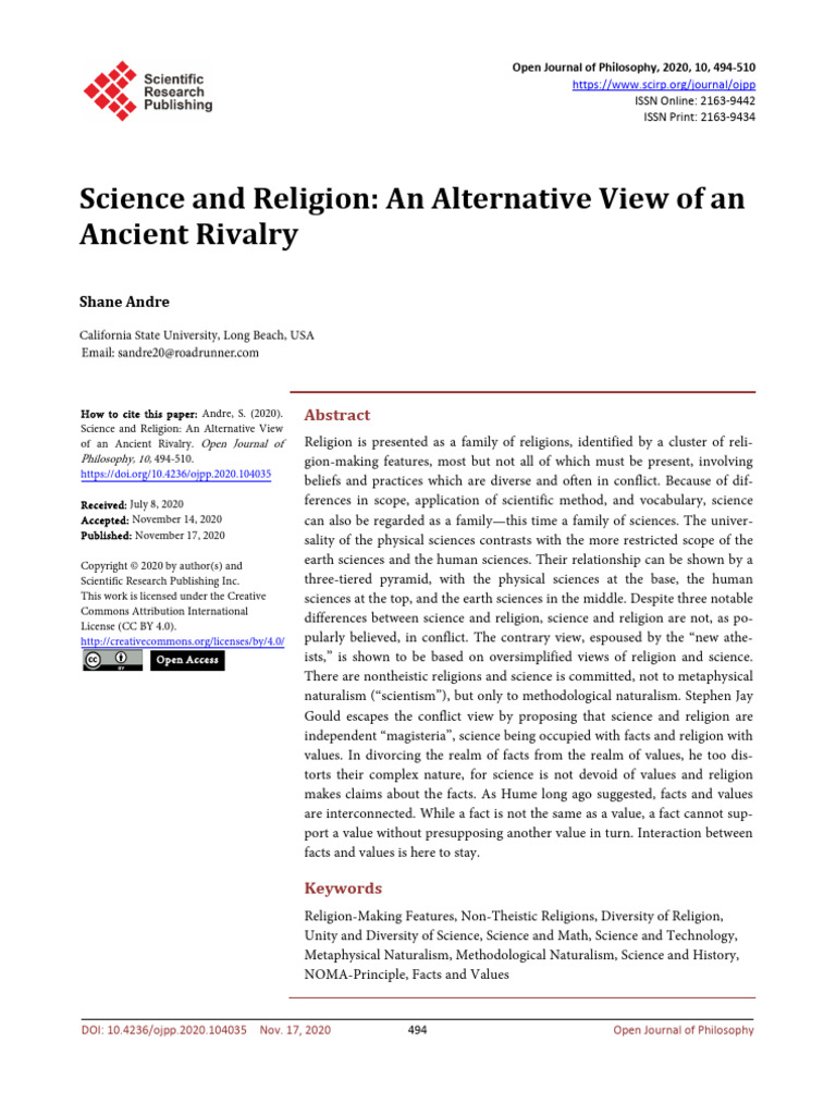 Science and Religion An Alternative View of An Anc | PDF | Science ...