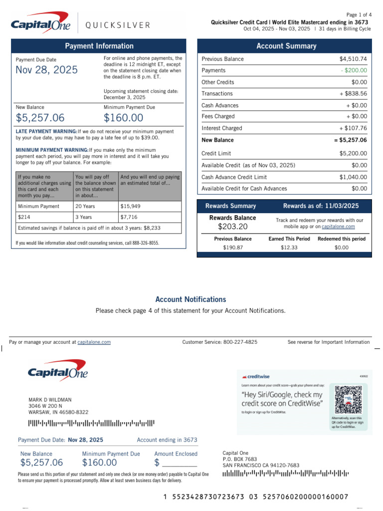 Credit Card Account Summary & Payment Info | PDF | Credit Card | Annual ...