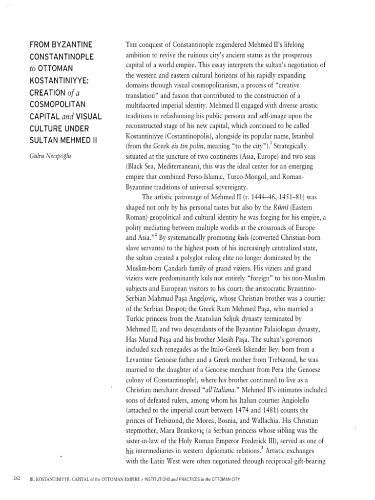 Mehmed II's Cosmopolitan Istanbul Culture | PDF | Constantinople ...