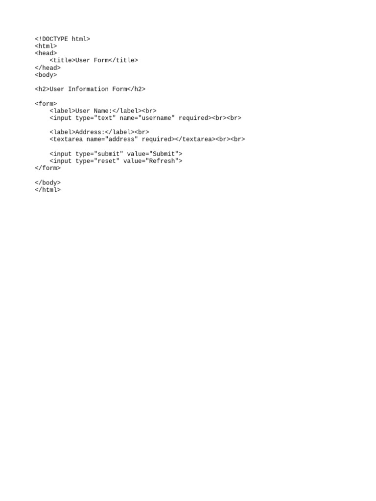 User Information Submission Form | PDF