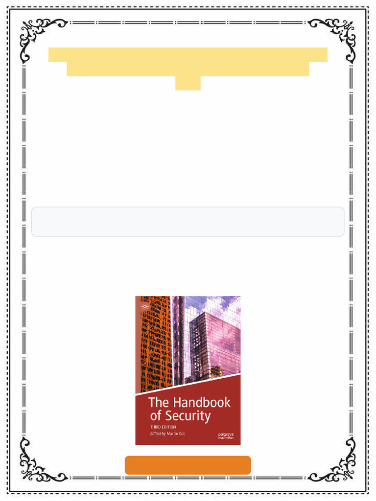 The Handbook of Security, 3rd Edition Martin Gill Ebook Newly Updated ...