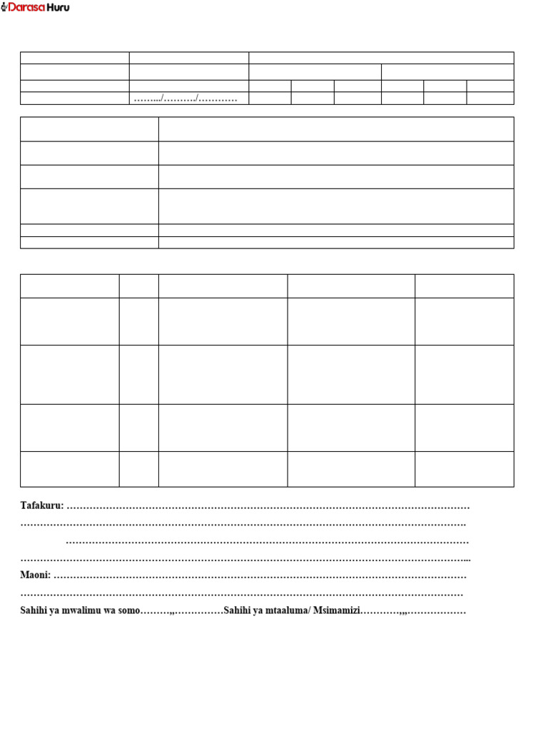 Hisabati Vii Lesson Plans | PDF