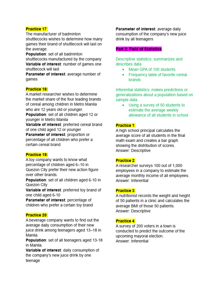 2 Stat 101 | PDF | Statistics | Sampling (Statistics)