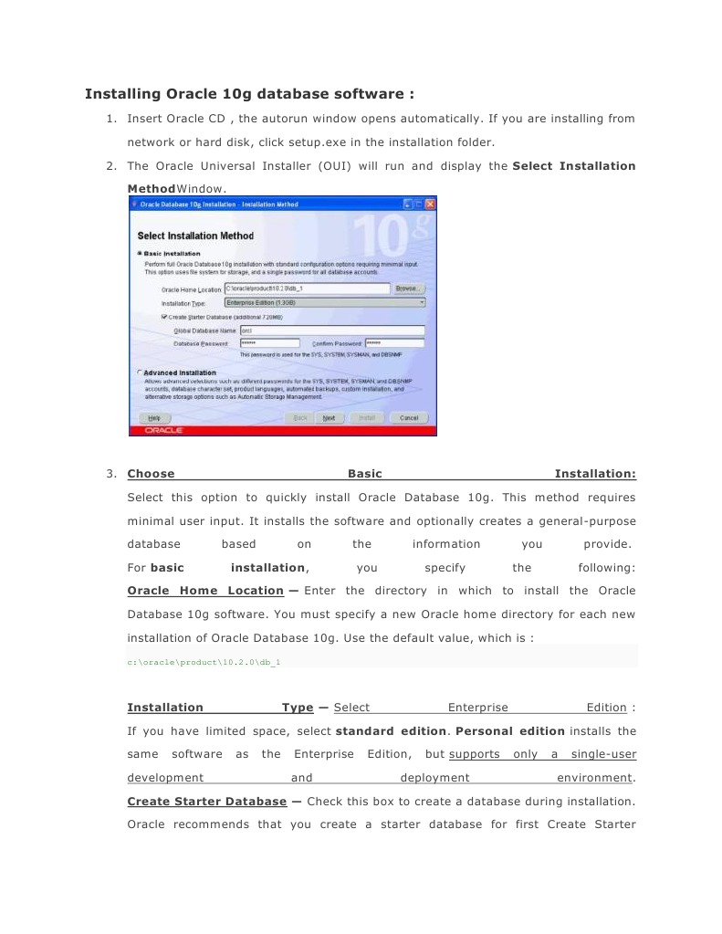 Installing Uninstall Oracle 10g Database Software Pdf Installation Computer Programs