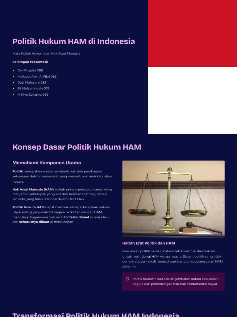 Politik Hukum HAM di Indonesia: Transformasi dan Tantangan | PDF