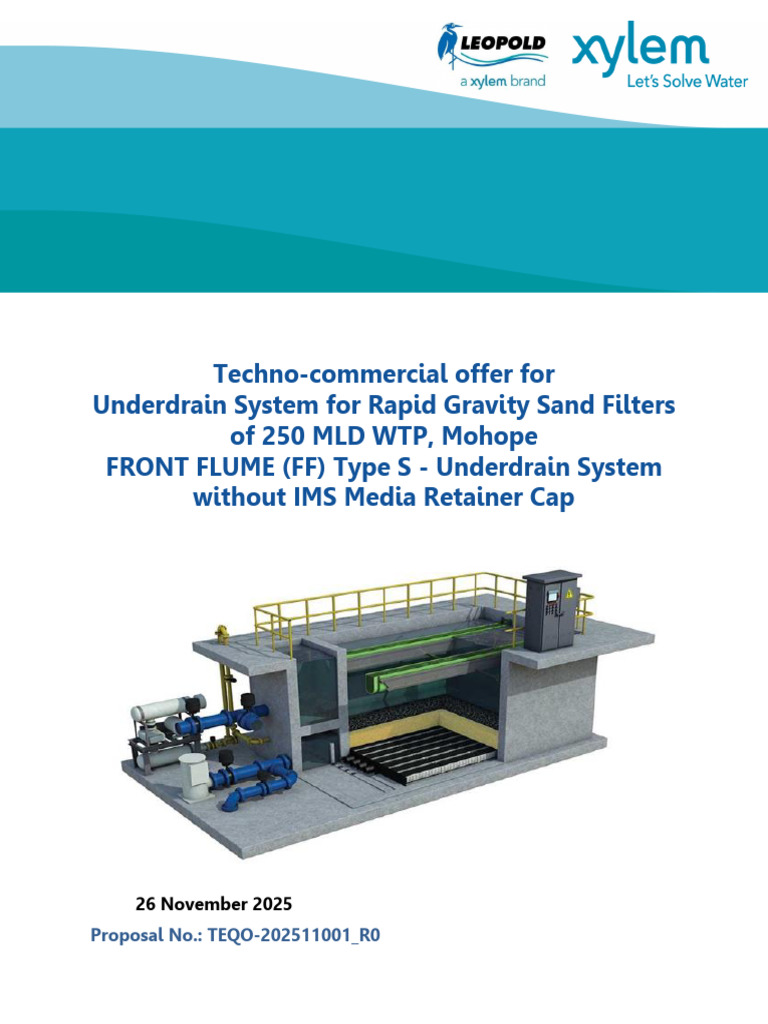 Underdrain System Proposal for WTP | PDF | Sewage Treatment | Filtration