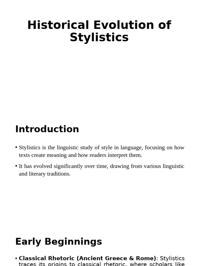 Evolution of Stylistics Through History | PDF | Linguistics | Syntax