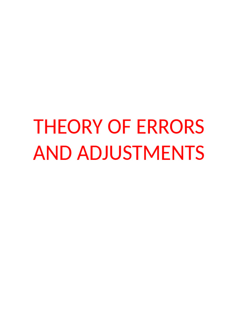 Lecture 1 - Theory of Errors | PDF | Errors And Residuals ...
