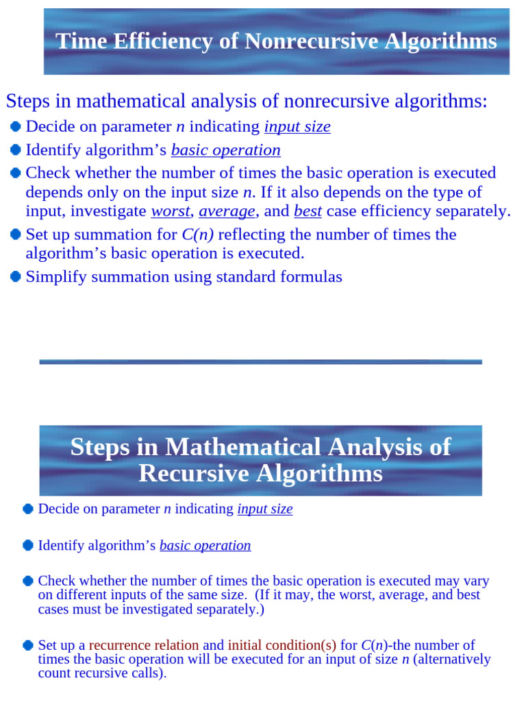 Analyzing Nonrecursive Algorithms | PDF | Applied Mathematics | Algorithms