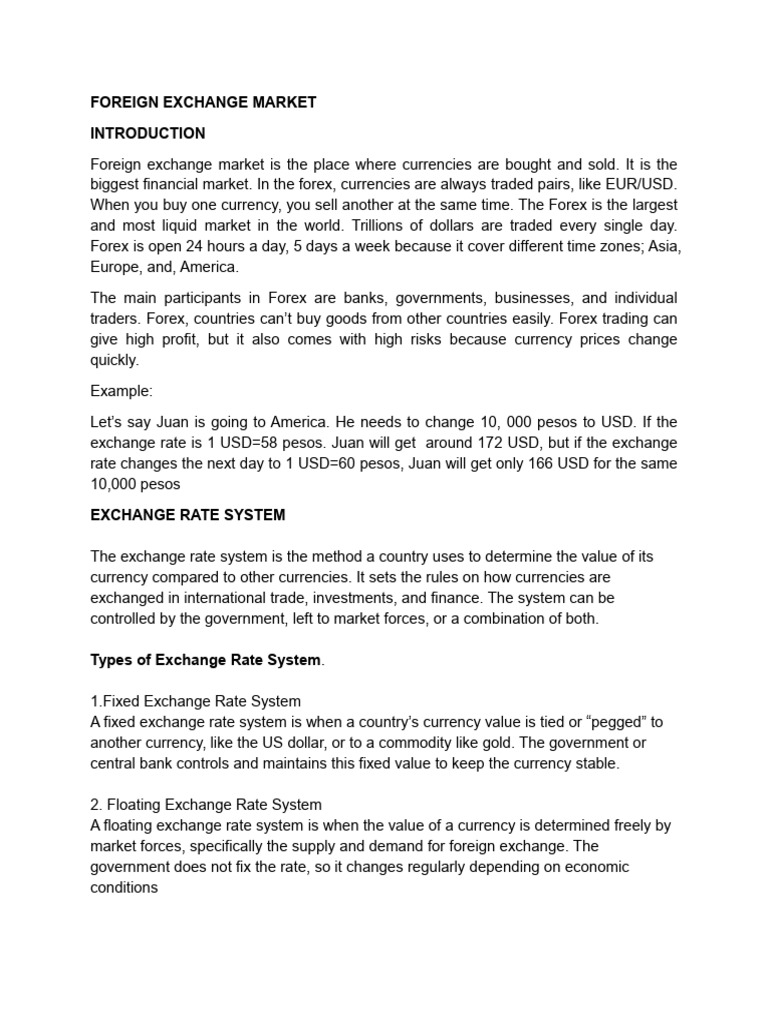 Understanding the Foreign Exchange Market | PDF | Foreign Exchange ...