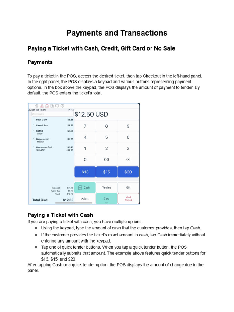 Payments and Transactions Paying A Ticket SGA - QSG | PDF | Point Of ...