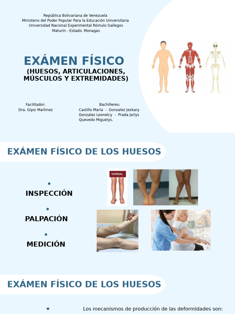 Examen Físico: Huesos y Músculos | PDF | Hueso | Músculo