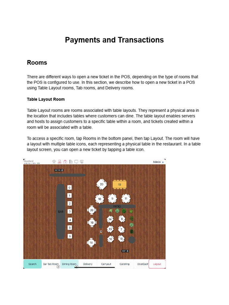 POS Ticket Creation for Different Rooms | PDF