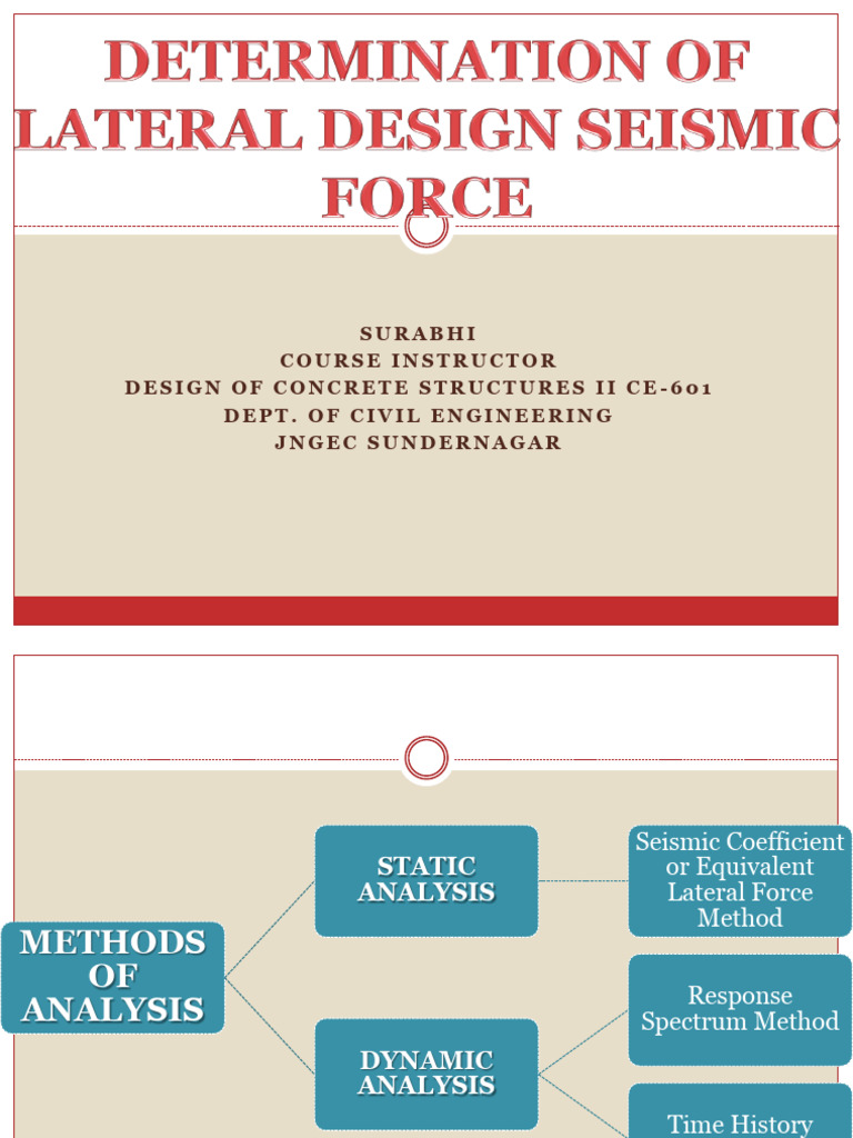 Calculation of Lateral Seismic Force | PDF