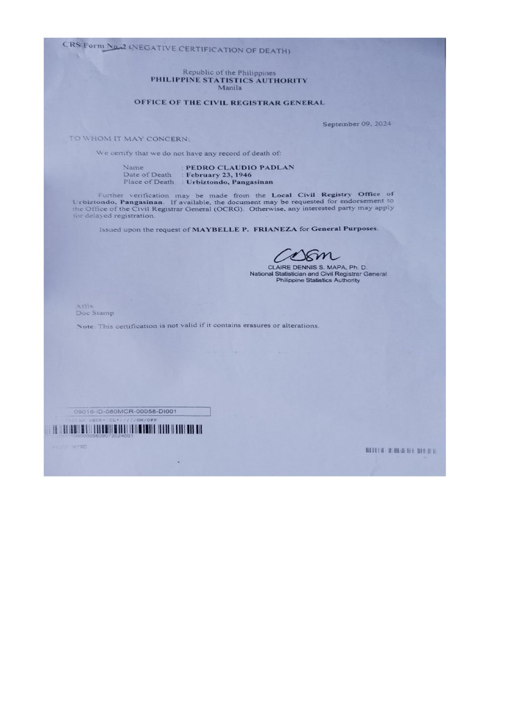 Death Certificate | PDF