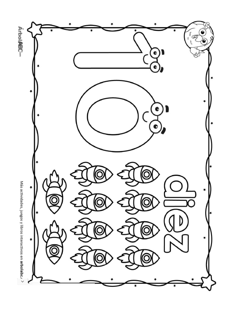 Número 10 para Colorear - Árbol ABC | PDF
