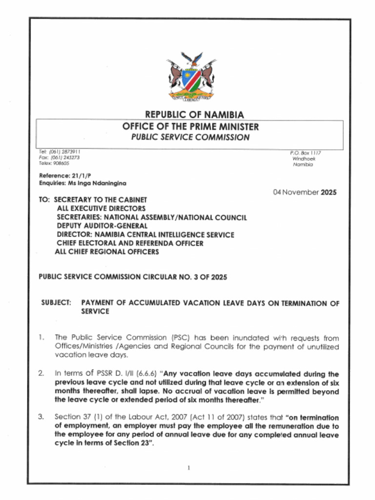 PSC Circular No 3 of 2025 | PDF