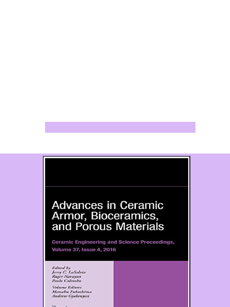 (Ebook) Advances in Ceramic Armor, Bioceramics, and Porous Materials ...