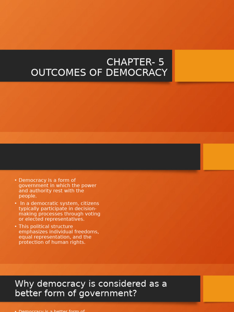 CHAPTER 5 - Outcomes of Democracy | PDF | Democracy | Political Ideologies