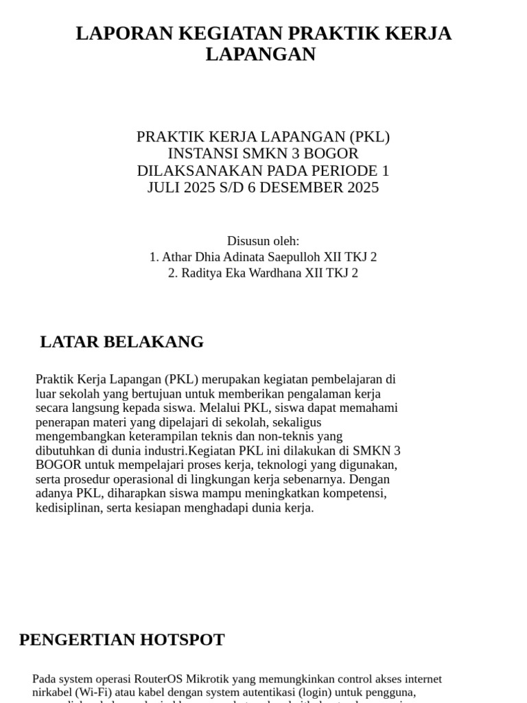 PPT LAPORAN | PDF