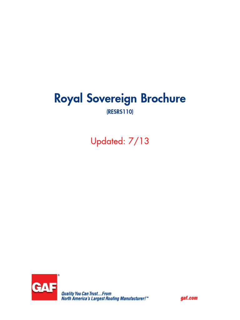 Royal Sovereign Shingles Overview | PDF | Building Engineering