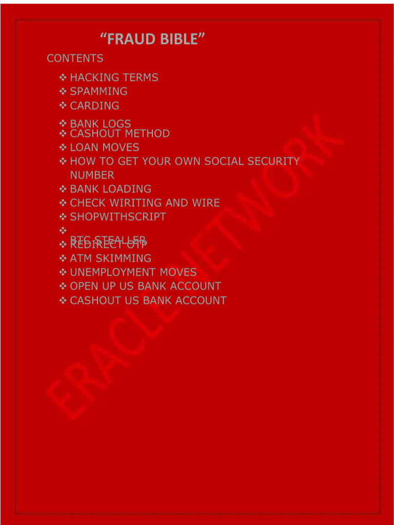 Fraud Bible: Hacking and Scamming Guide | PDF | Spamming | Bitcoin