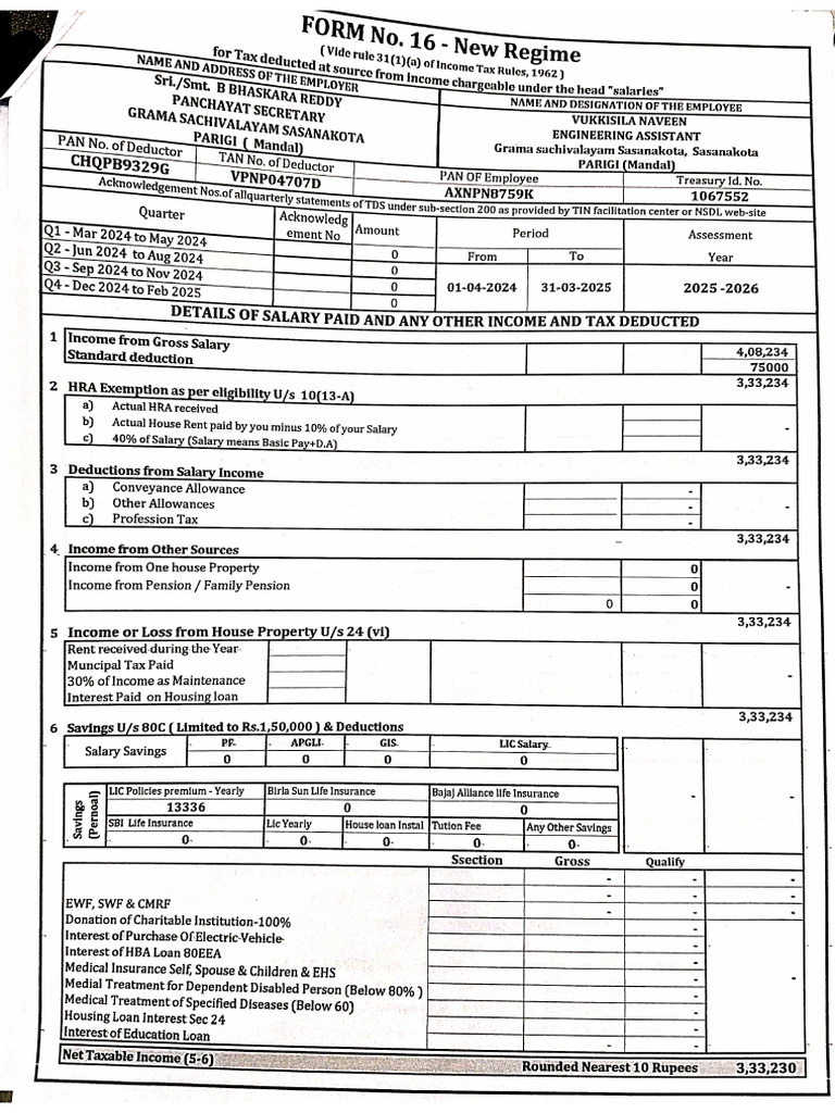 Form 16 | PDF